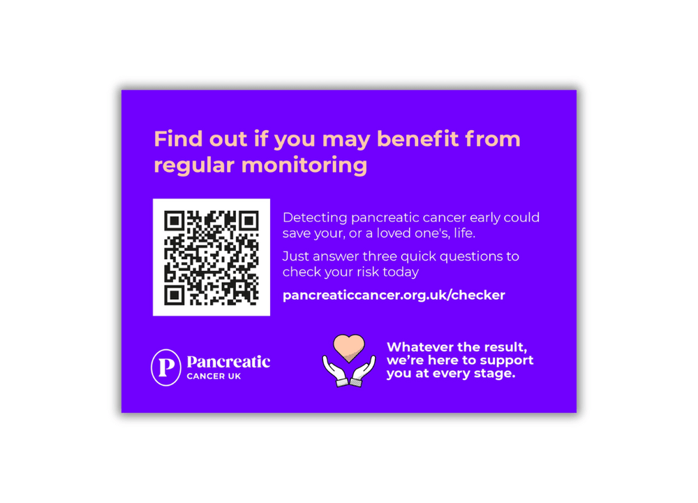 Family history checker postcard – Pancreatic Cancer UK