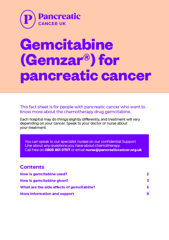 Gemcitabine (Gemzar) – Pancreatic Cancer UK