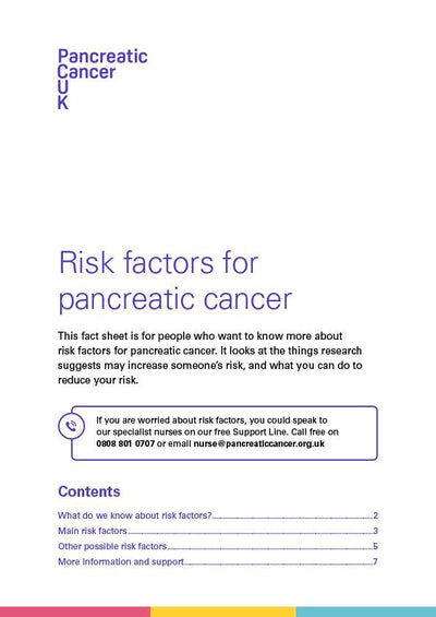 Risk factors for pancreatic cancer – Pancreatic Cancer UK