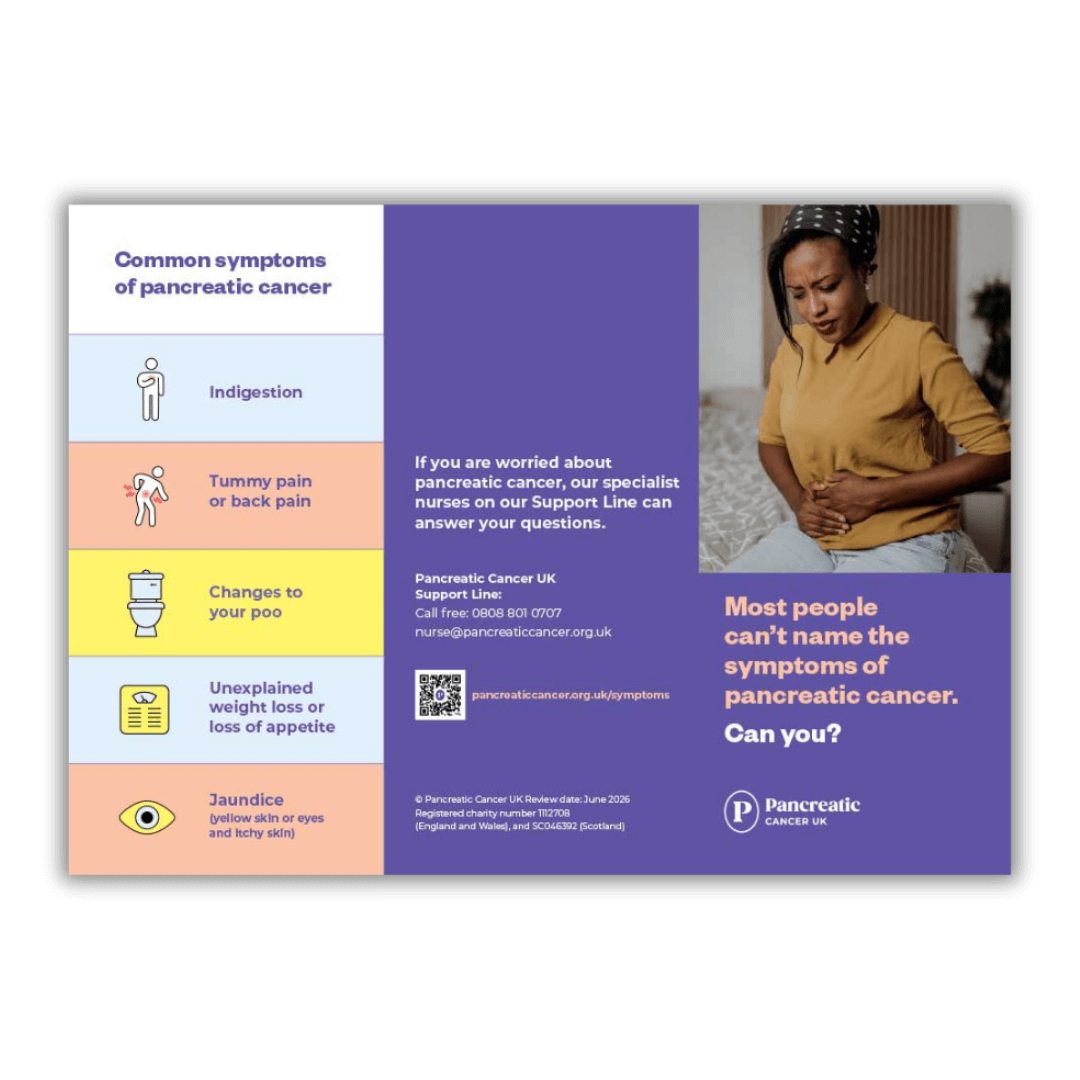 Symptoms Awareness Pack Regular Pancreatic Cancer Uk